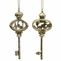 Floristik24.es Llave de decoración de árbol de navidad con mica gold ...