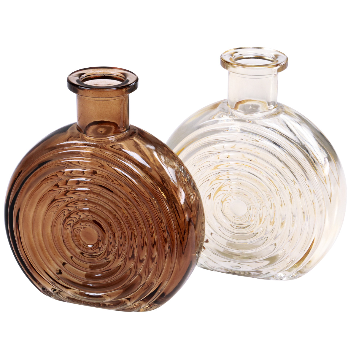 Floristik24.es Jarrones de vidrio mini jarrones retro vidrio marrón ...