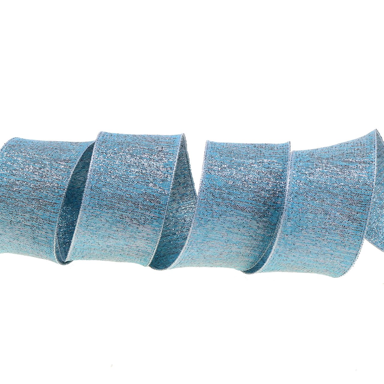 Floristik24.es Cinta decorativa con mica celeste 40mm 20m